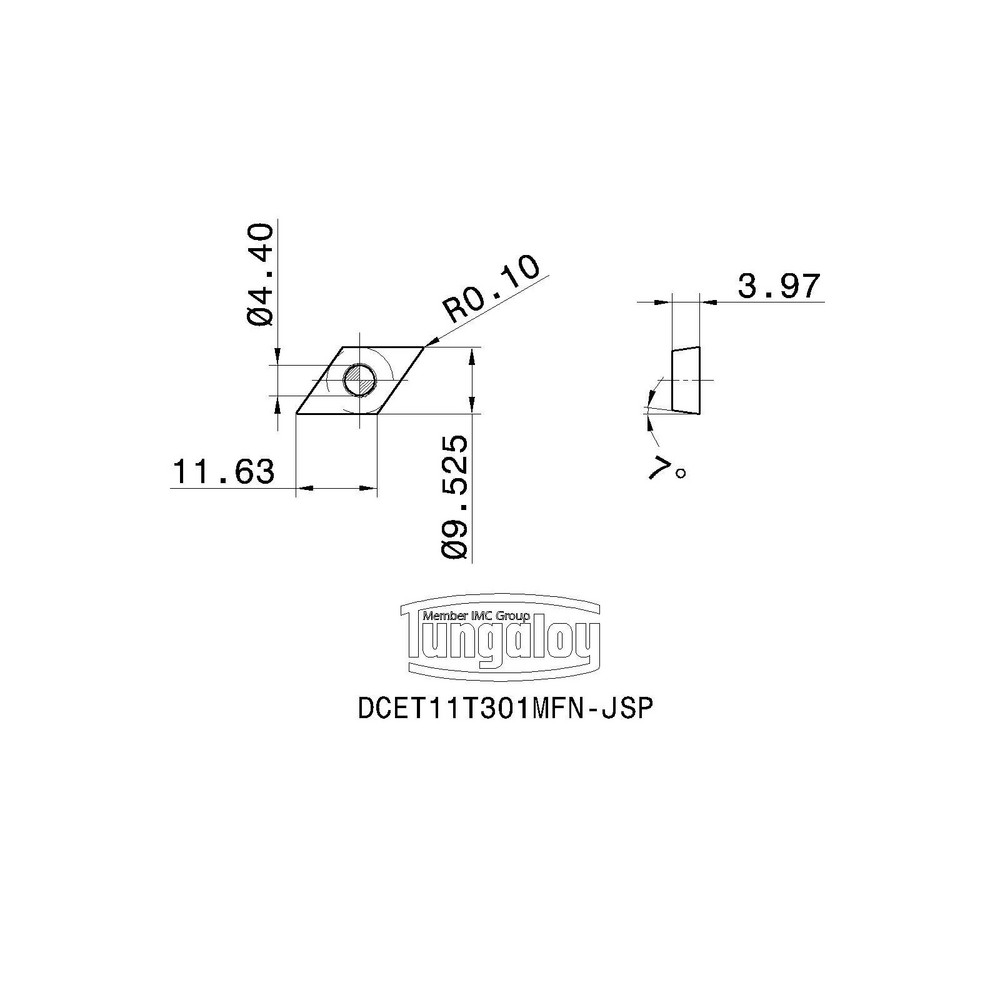 Tungaloy - Turning Insert: DCET11T301MFNJSPSH730, Carbide | MSC Direct