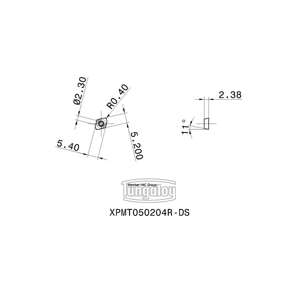 Tungaloy - Indexable Drill Insert: XPMT050204R-DS AH6030, Carbide | MSC ...