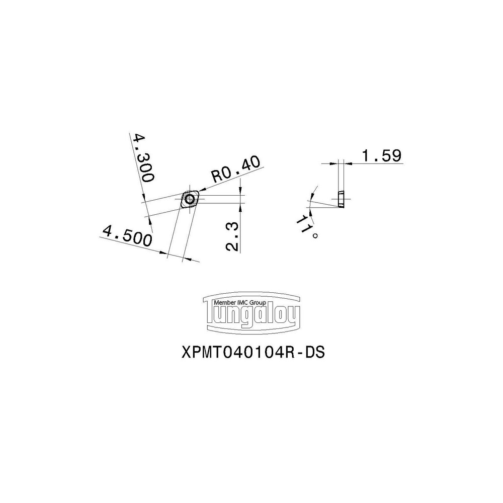 Tungaloy - Indexable Drill Insert: XPMT040104R-DS AH6030, Carbide | MSC ...