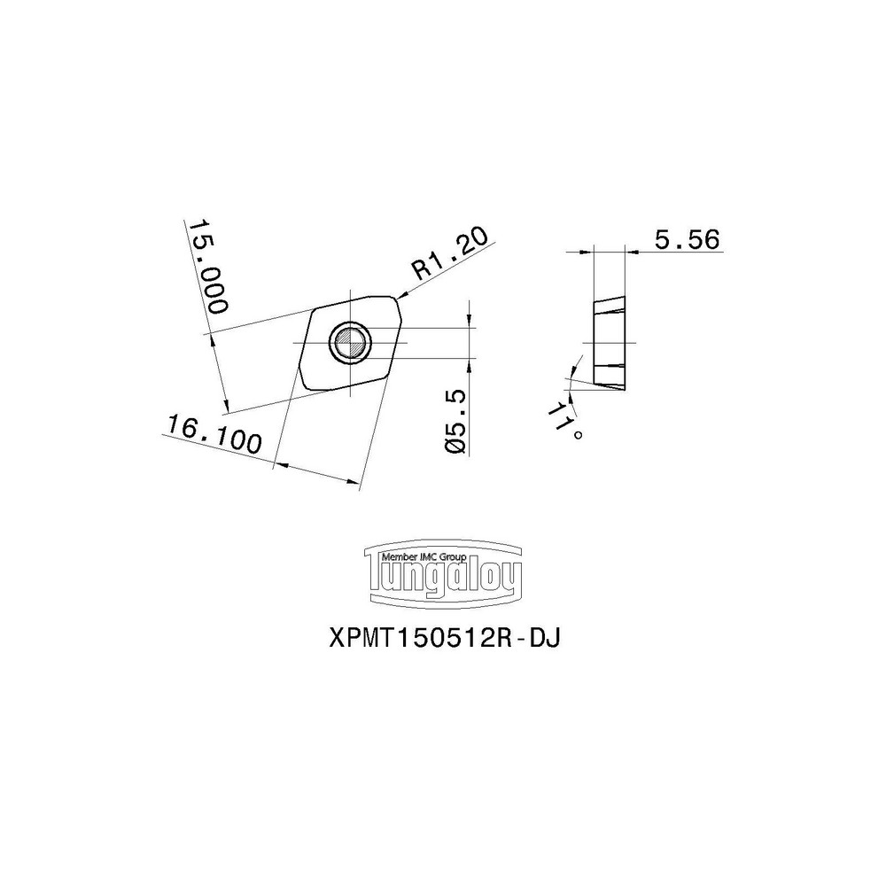 Tungaloy - Indexable Drill Insert: XPMT150512R-DJ AH6030, Carbide | MSC ...