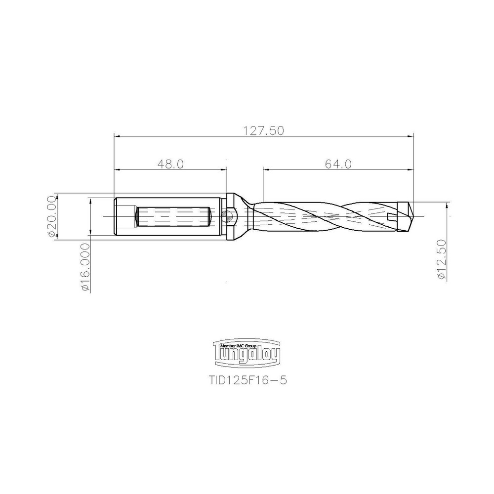 Tungaloy - Indexable Boring Bar: T20R-PTUNR11C, 25.00 mm Min Bore ...