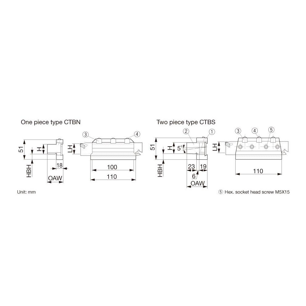Tungaloy - Tool Block Style CTBN, 25mm Blade Height, 38mm OAL ...