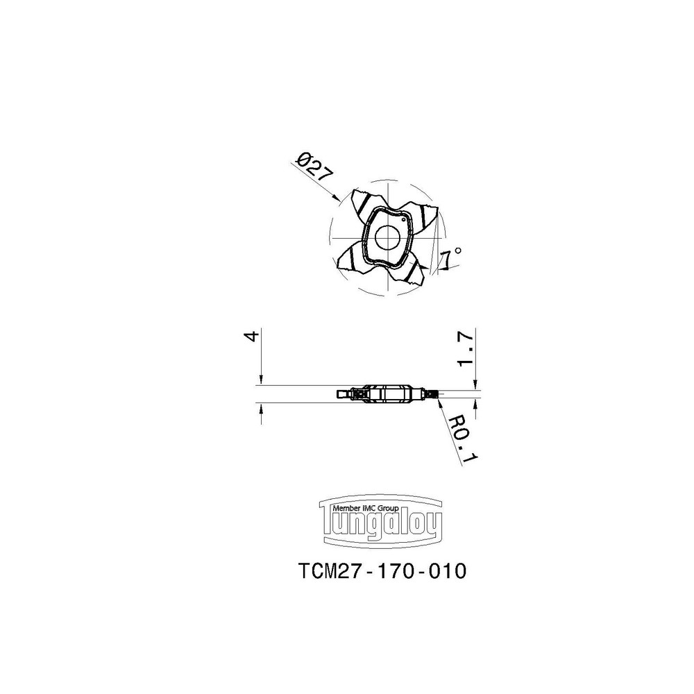 Tungaloy - Grooving Insert: TCM27-170-010 AH725, Carbide | MSC Direct