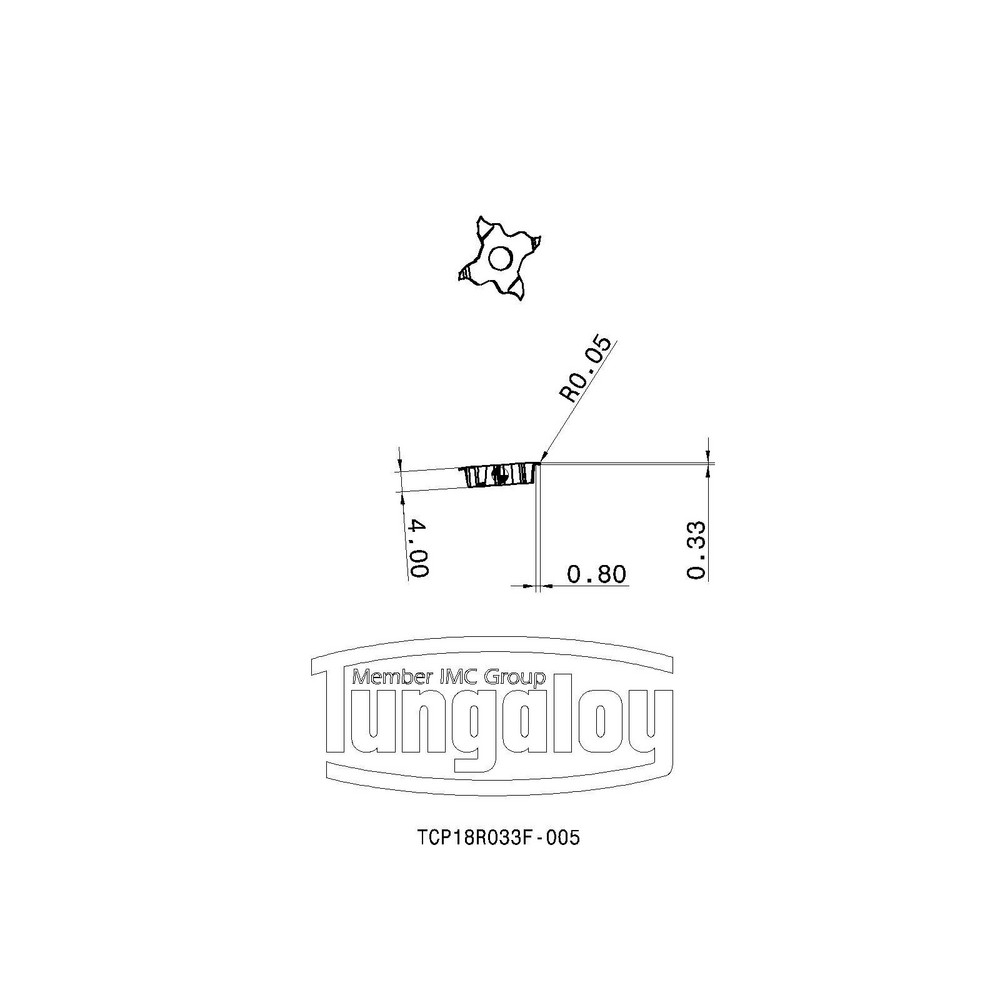 Tungaloy - Grooving Insert: TCP18R033F-005 SH725, Carbide | MSC Direct