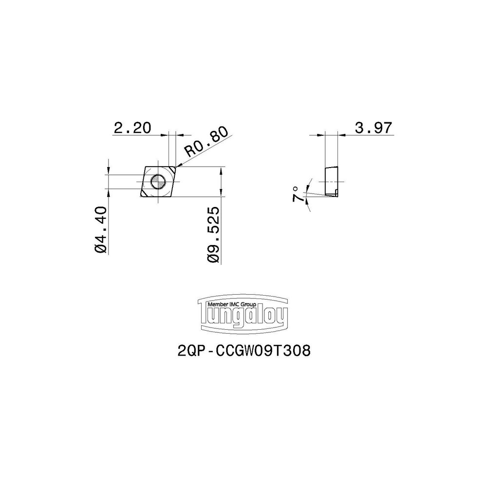 Tungaloy - Turning Insert: 2QP-CCGW09T308 BXM10, PCBN | MSC Direct