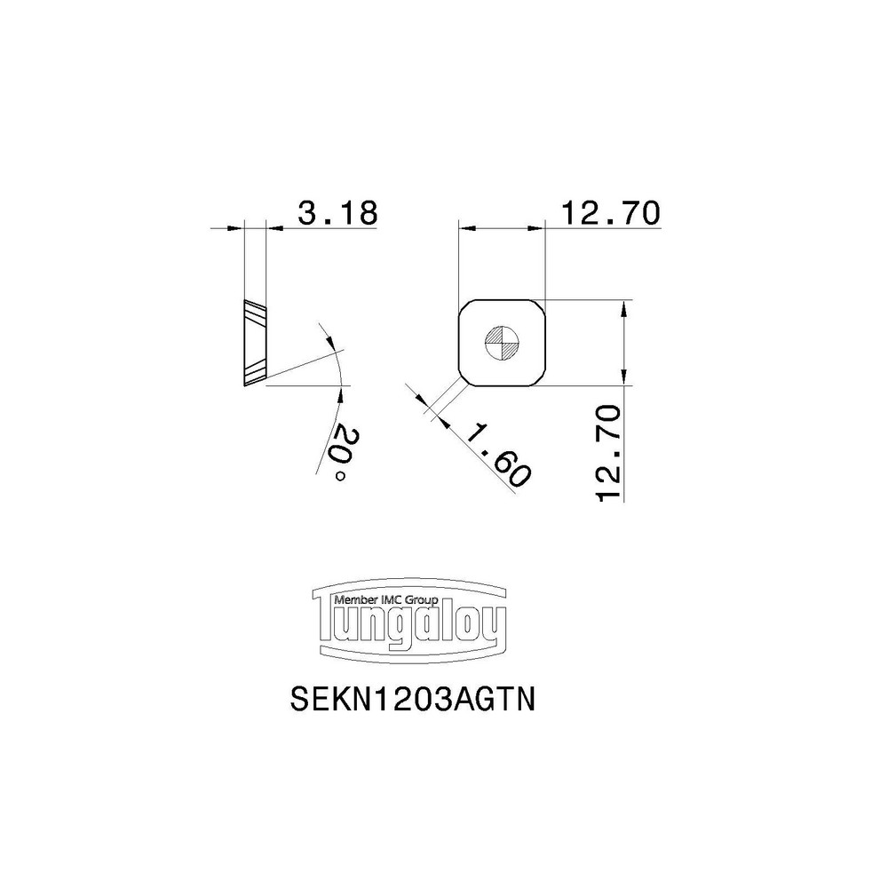 Tungaloy - Milling Insert: ANSI SEKN42ZTN AH330, ISO SEKN42ZTN AH330 ...