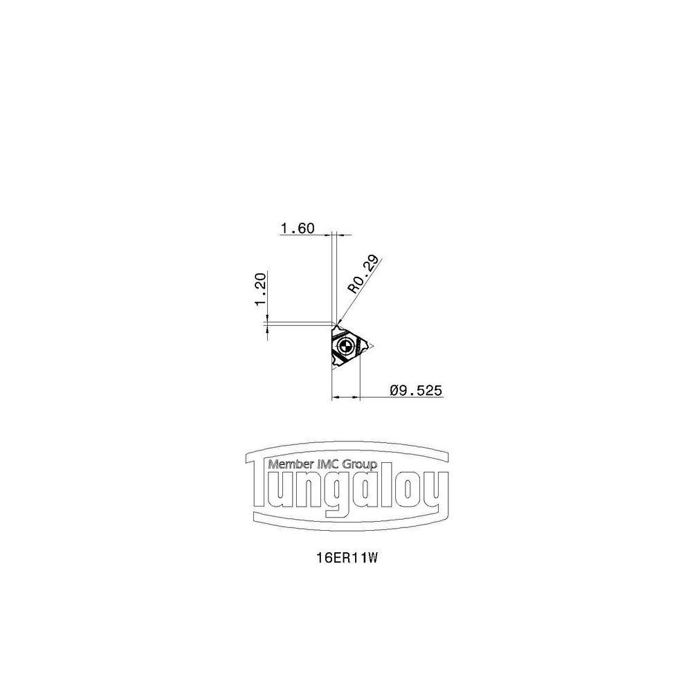 Tungaloy - Laydown Threading Insert: 16ER11W TH10, Carbide | MSC Direct