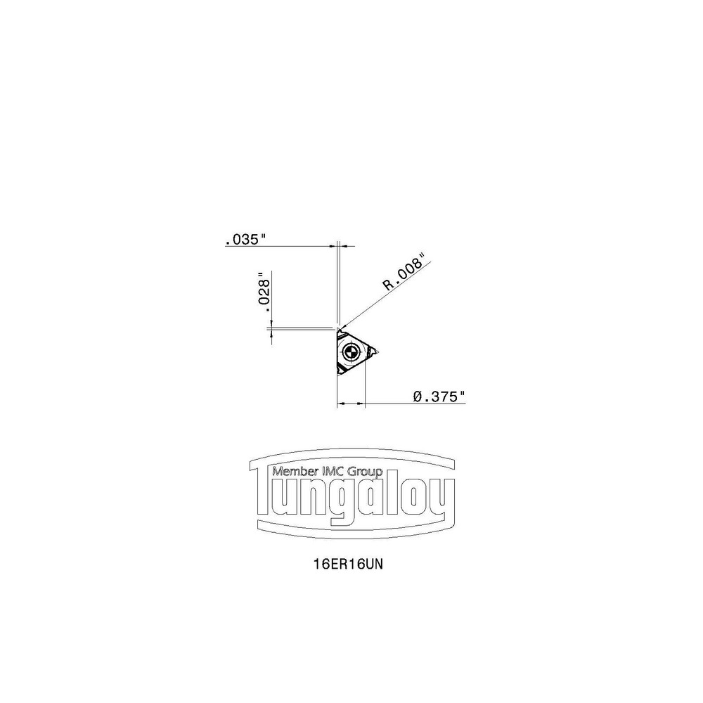 Tungaloy - Laydown Threading Insert: 16ER16UN T313V, Carbide | MSC Direct