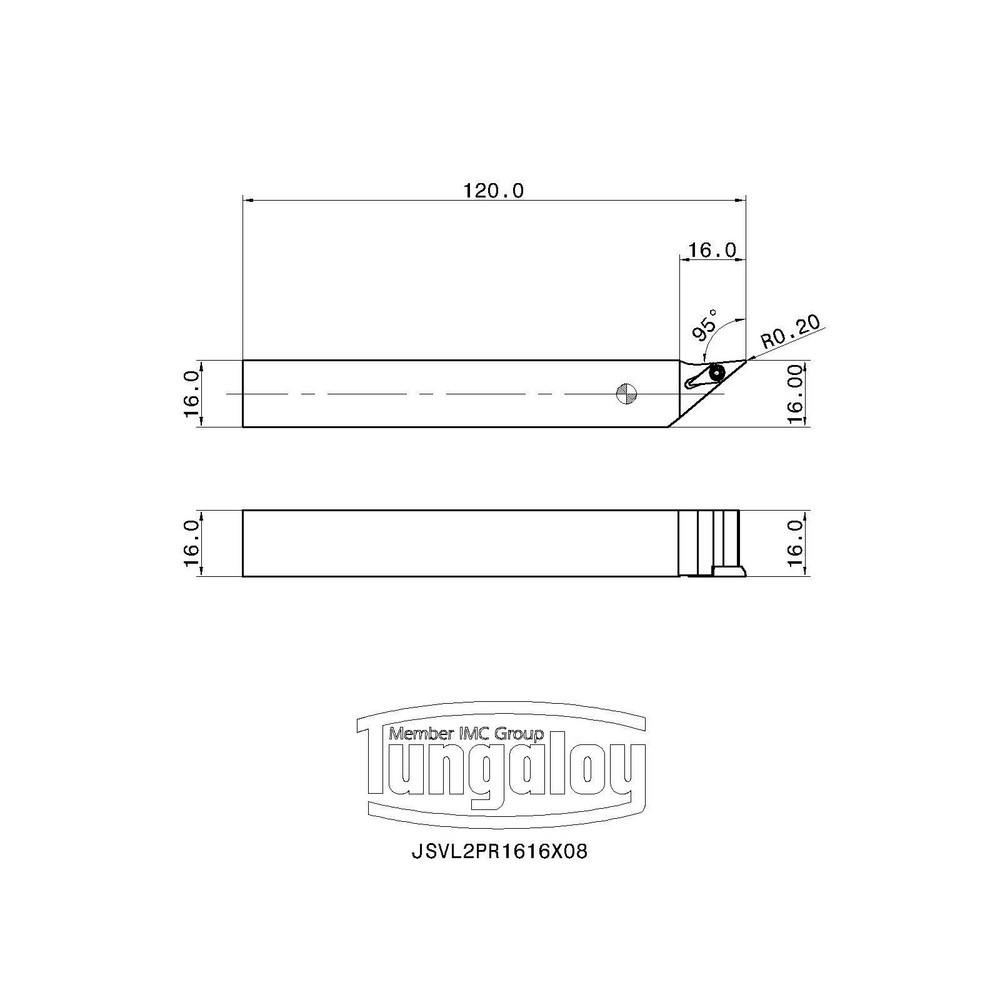 Tungaloy - Indexable Turning Toolholder: JSVL2PR1616X08, Screw | MSC Direct