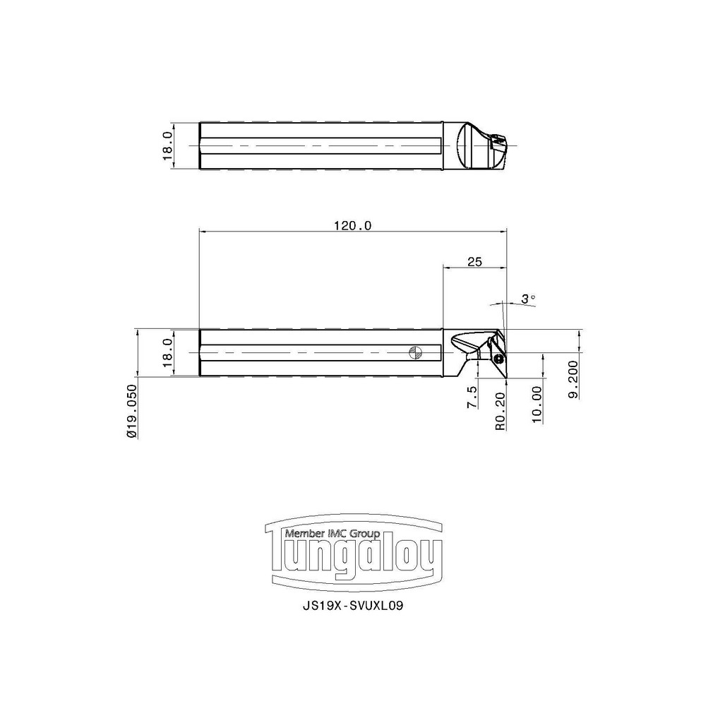Tungaloy - Indexable Turning Toolholder: JS19X-SVUXL09, Screw | MSC Direct