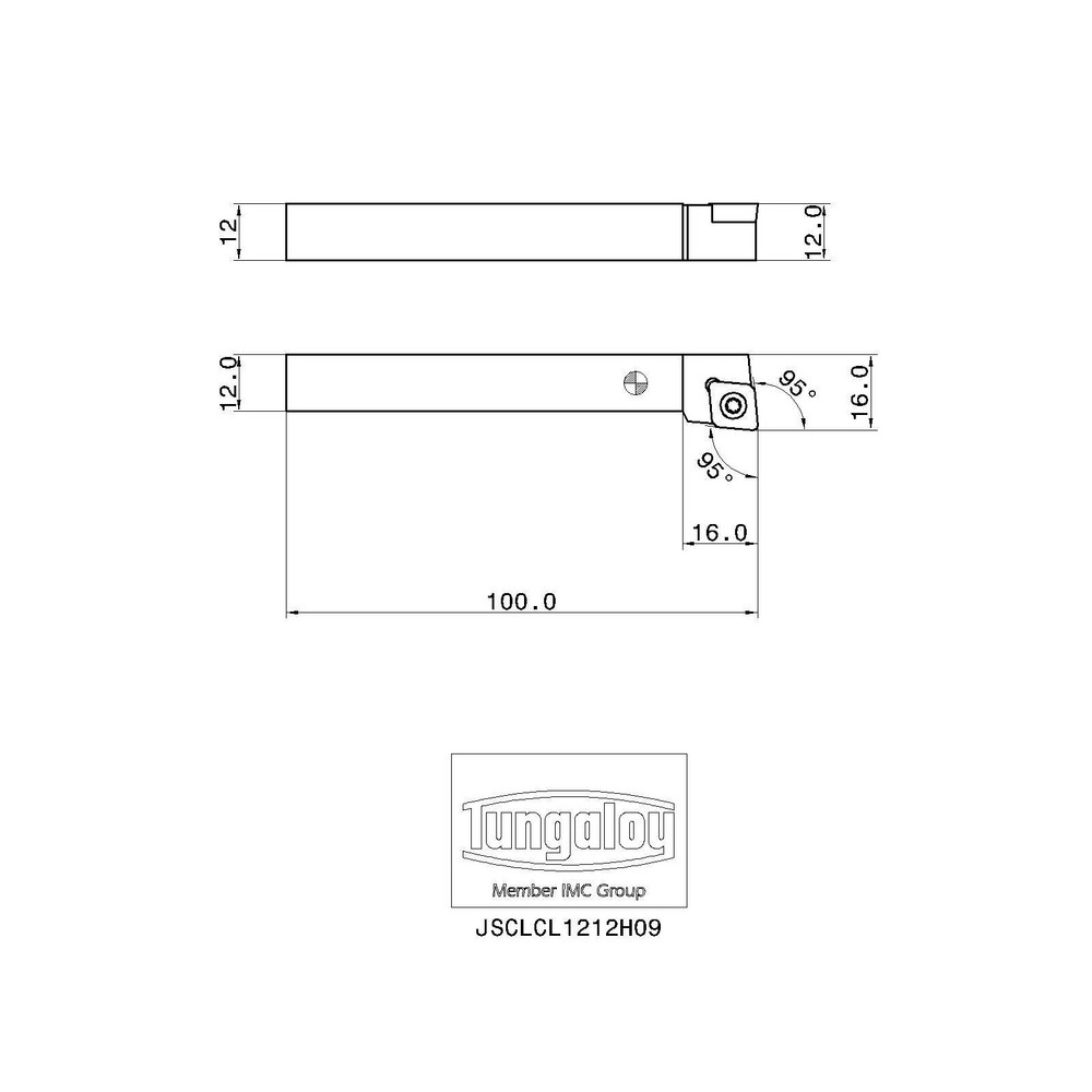 Tungaloy - Indexable Turning Toolholder: JSCLCL1212H09, Screw | MSC Direct
