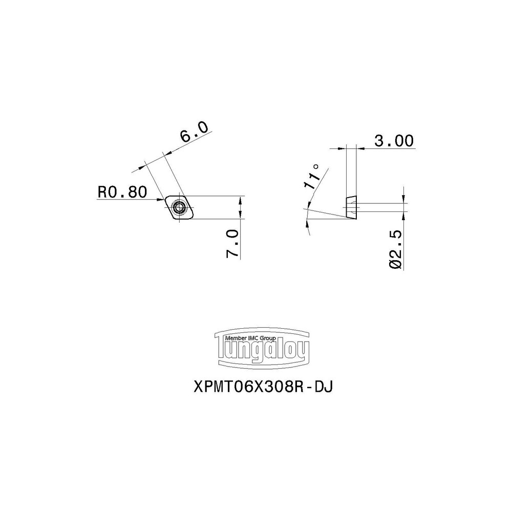 Tungaloy - Indexable Drill Insert: XPMT06X308R-DJ AH9030, Carbide | MSC ...