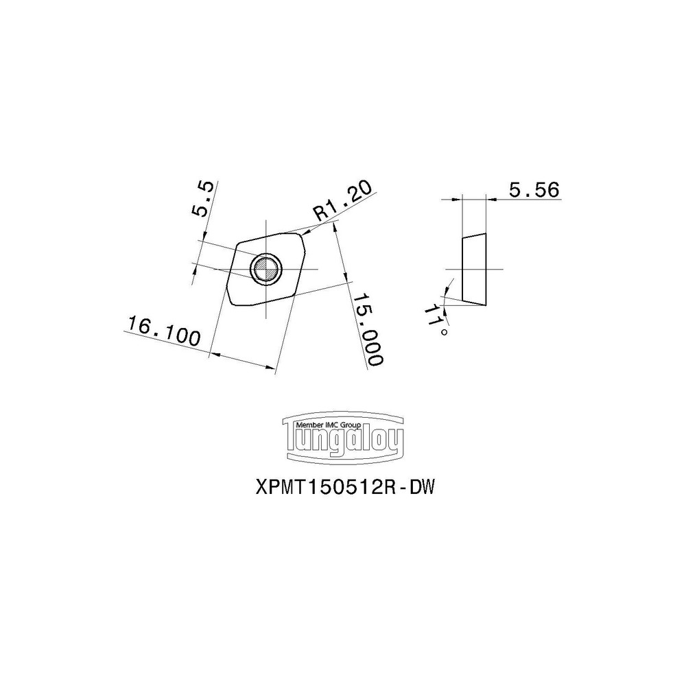 Tungaloy - Indexable Drill Insert: XPMT150512R-DW AH740, Carbide | MSC ...