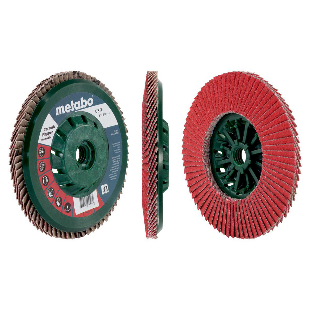 Metabo - Flap Disc: 5" Dia, 40 Grit, Ceramic Alumina, Type 29 | MSC Direct