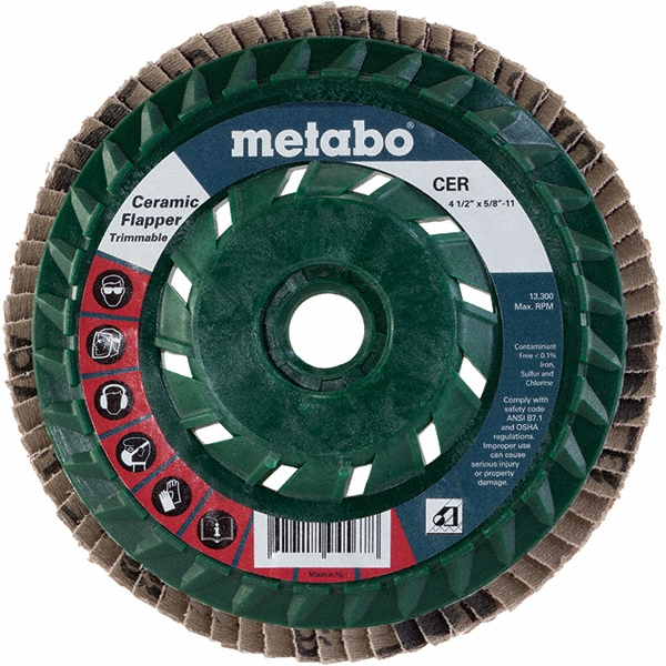 Metabo - Flap Disc: 4-1/2" Dia, 40 Grit, Ceramic Alumina, Type 29 | MSC ...