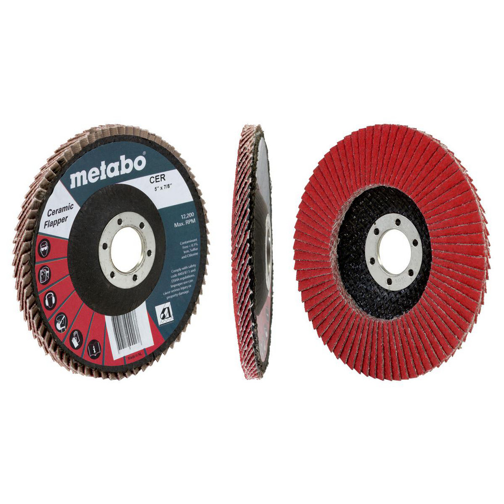 Metabo - Flap Disc: 5" Dia, 7/8" Hole, 80 Grit, Ceramic Alumina, Type ...