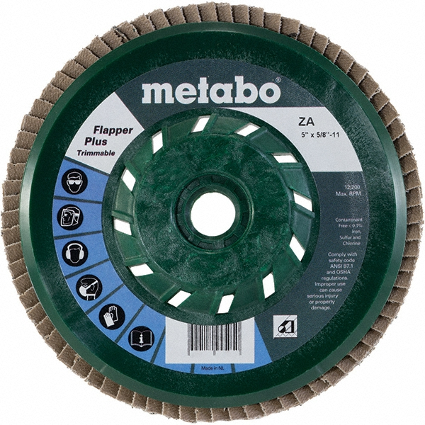 Metabo - 5" 60 Grit 5/8-11 Center Hole Type 29 Zirconia Alumina Flap ...
