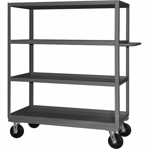 Durham - Service Utility Cart: 66-1/4" Long, 36-1/4" Wide, Steel, Gray ...