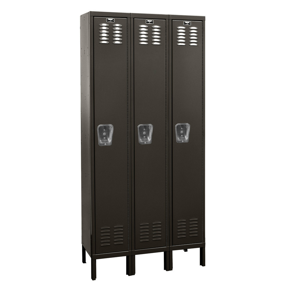 Hallowell - 3-Wide Locker: 12" Wide, 15" Deep, 78" High, Padlock | MSC ...
