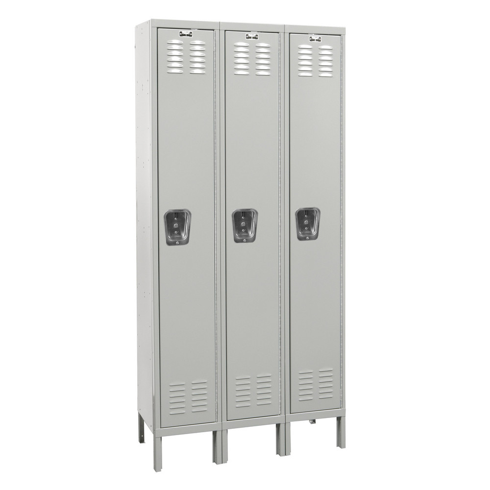 Hallowell - 3-Wide Locker: 12" Wide, 15" Deep, 78" High, Padlock | MSC ...