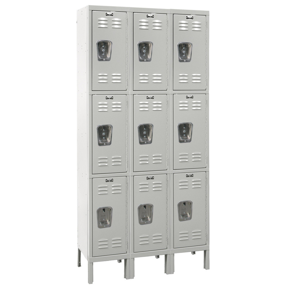 Hallowell - 3-Wide Locker: 12" Wide, 18" Deep, 78" High, Padlock | MSC ...