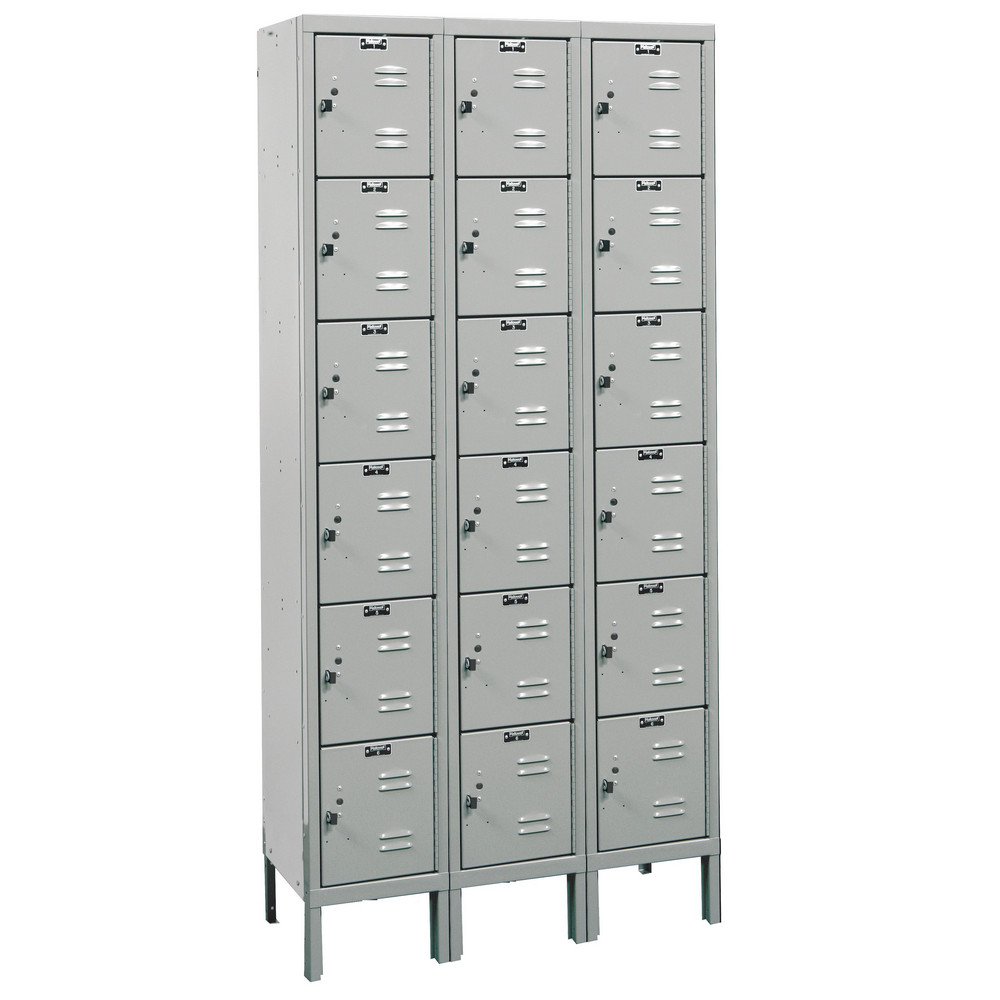 Hallowell - 3-Wide Locker: 12" Wide, 12" Deep, 78" High, Padlock | MSC ...