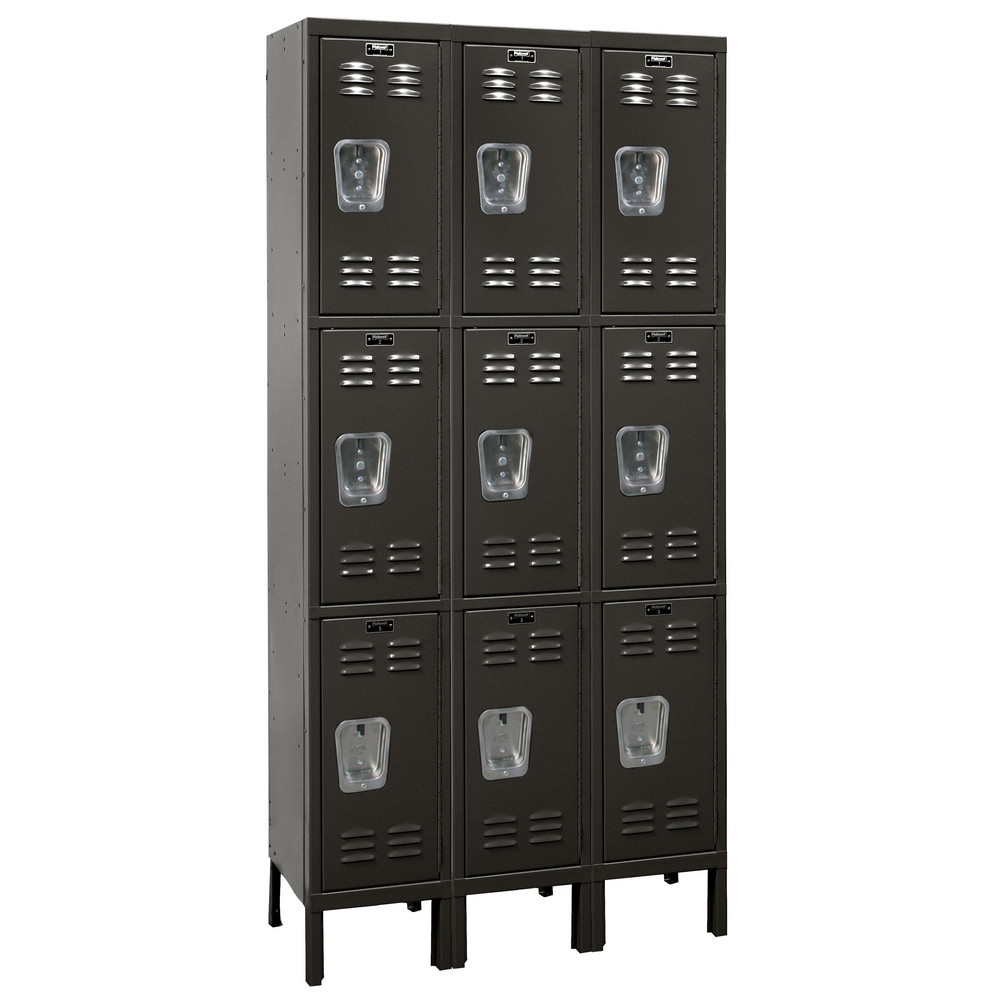 Hallowell - 3-Wide Locker: 12" Wide, 18" Deep, 78" High, Padlock | MSC ...