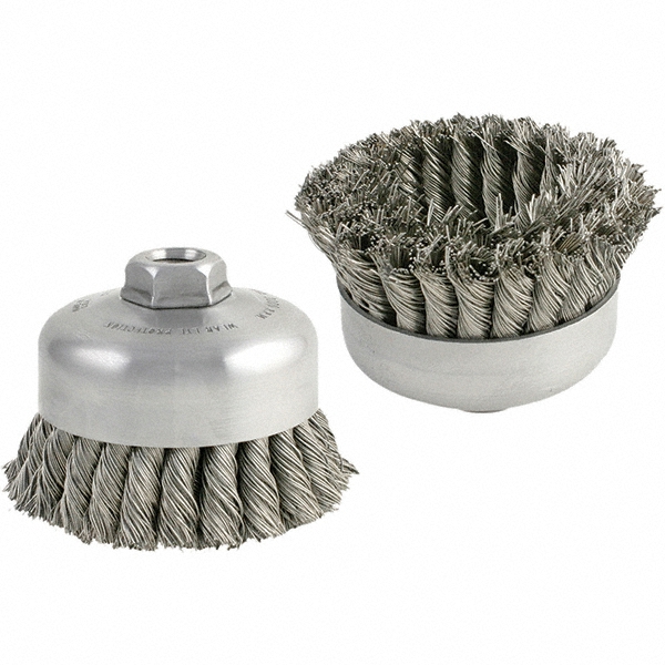 Brush Research Mfg. - Cup Brush: 5" Dia, 0.014" Wire Dia, Carbon Steel ...
