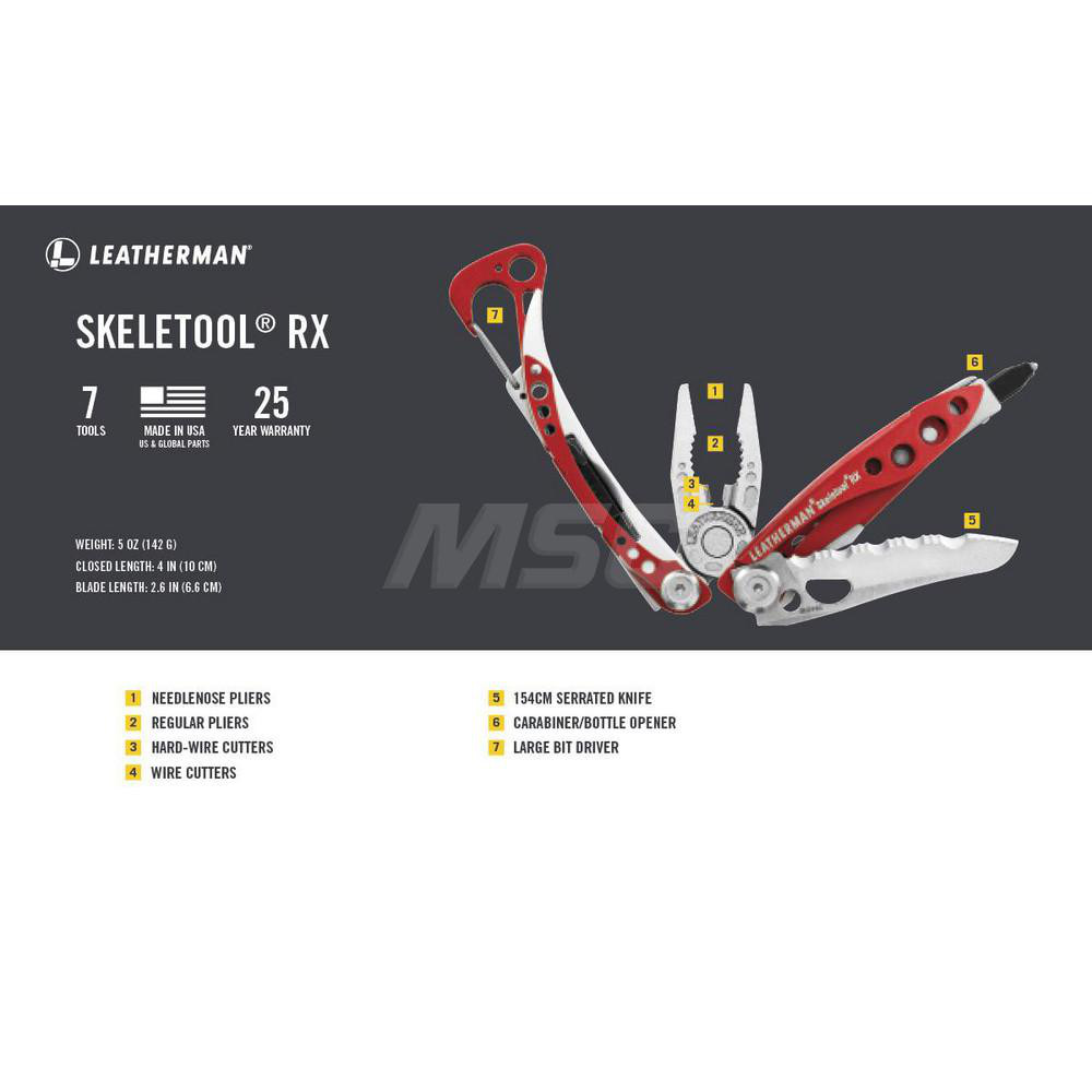 Leatherman - Folding Knife Multi-Tool: 2 Function | MSC Direct
