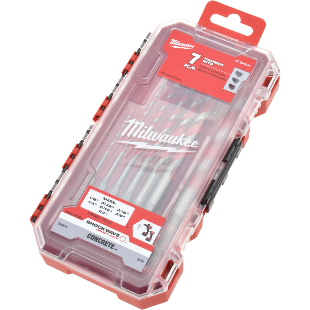 Milwaukee Tool - Drill Bit Set: Hammer Drill Bits, 7 Pc, 135 °, Solid ...