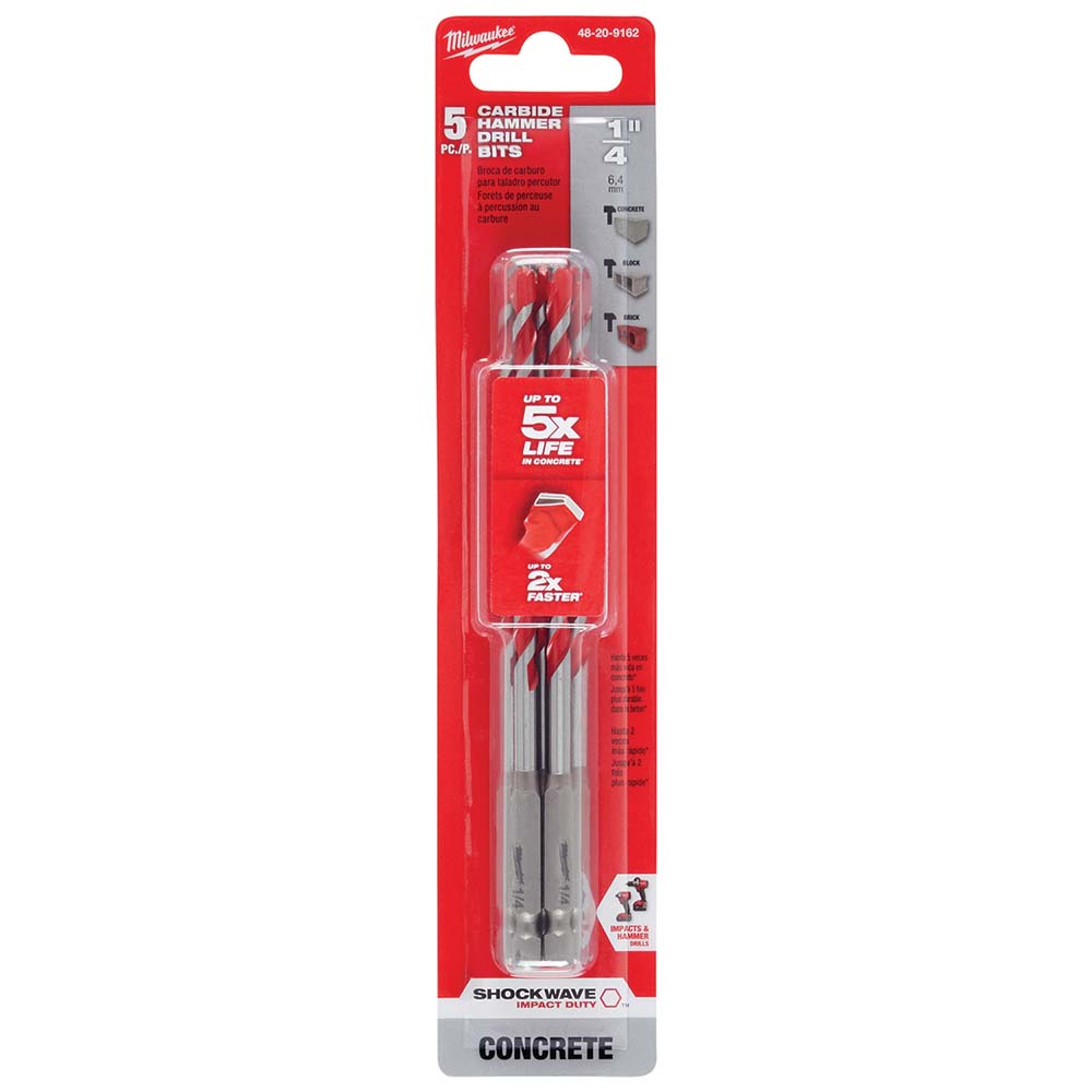 Milwaukee Tool Rotary Drill Hammer Drill Bits Drill Bit Size Inch 