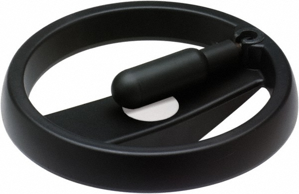 Elesa - Spoked Handwheel: Folding Handle, Black Matte Finish | MSC Direct