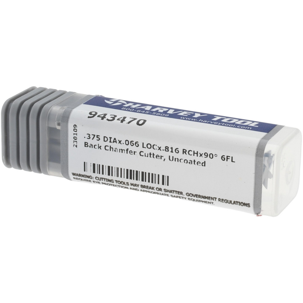 Harvey Tool - Back Chamfer: 3/8" Dia, 90 °, 0.066" Chamfer, 6 Flutes ...