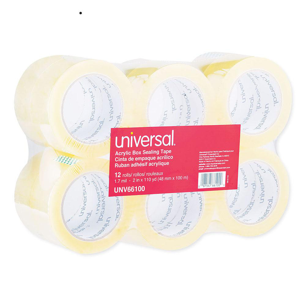 UNIVERSAL - Pack of (12), 48mm x 100m Rolls of Clear Box Sealing ...