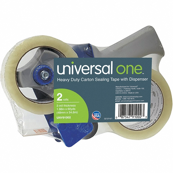 Universal One - Pack of (2), 48mm x 54.8 m Rolls of Clear Box Sealing ...