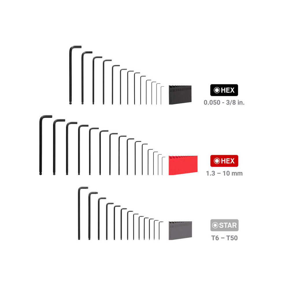 Tekton - Hex Key Sets: Tool Type: Hex Key Set; Handle Type: L-Wrench ...