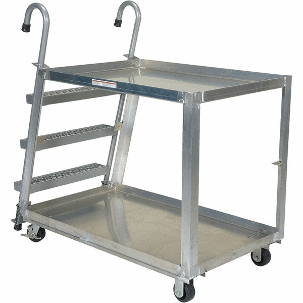 Vestil - Order Picking Utility Cart: 48" Long, 28" Wide, Aluminum | MSC ...