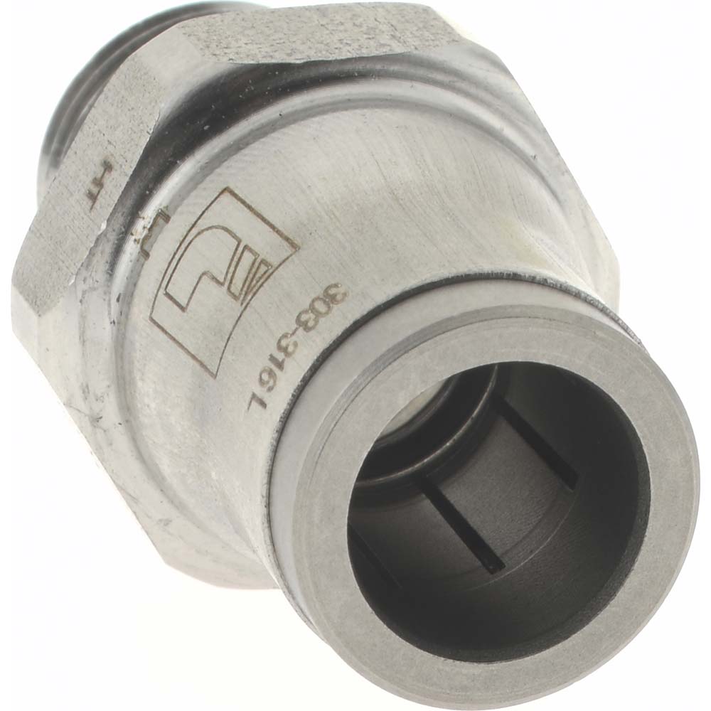 Legris - 3/8" Outside Diam, 1/4 NPT, Stainless Steel Push-to-Connect ...