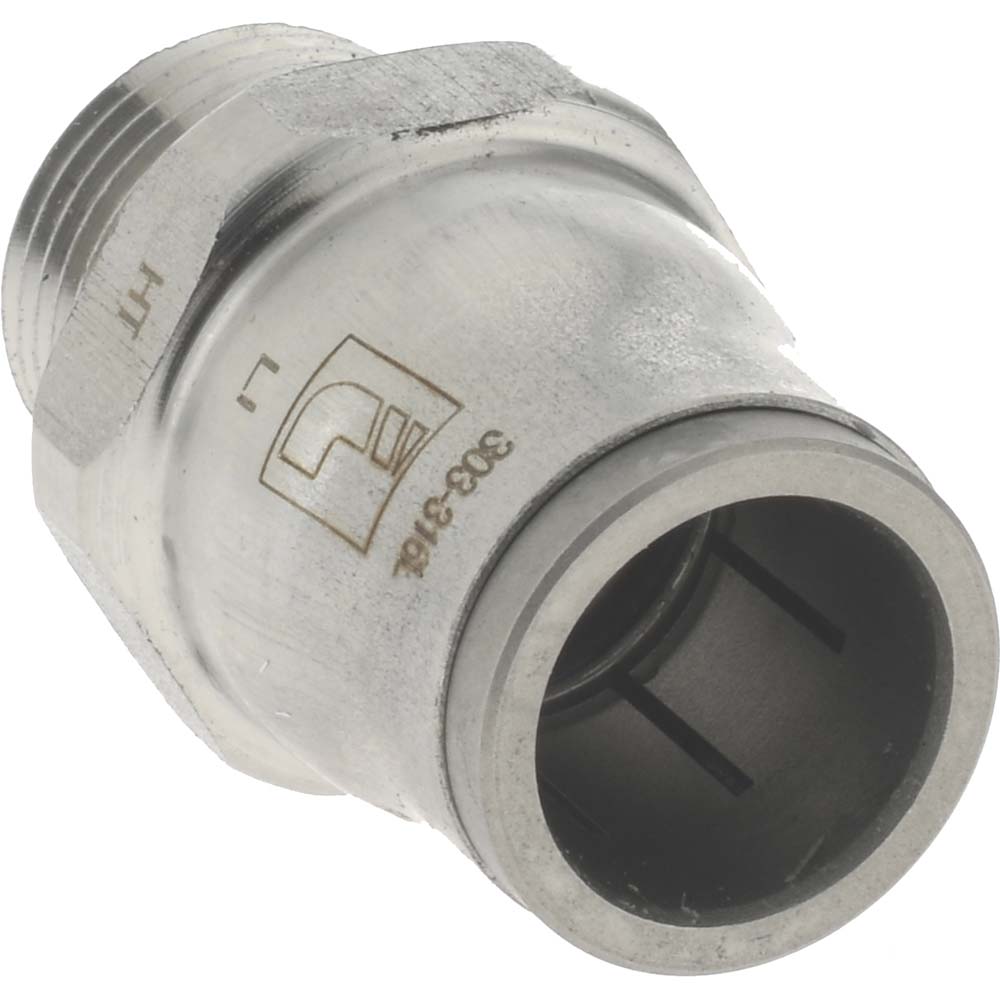 Legris - 1/2" Outside Diam, 3/8 NPT, Stainless Steel Push-to-Connect ...