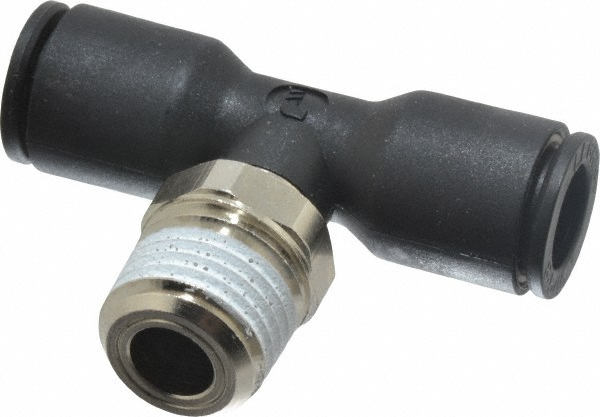 Legris - 3/16" OD, 1/8 BSPT, Nylon/Nickel Plated Brass Push-to-Connect Male Branch Tee ...