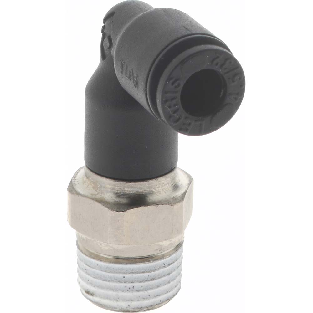 Legris - 5/32" OD, 1/8 NPT, Nylon/Nickel Plated Brass Push-to-Connect Extended Male Elbow ...