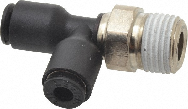 Legris - 1/4" OD, 1/8 NPT, Nylon/Nickel Plated Brass Push-to-Connect Male Branch Tee - 48619845 ...