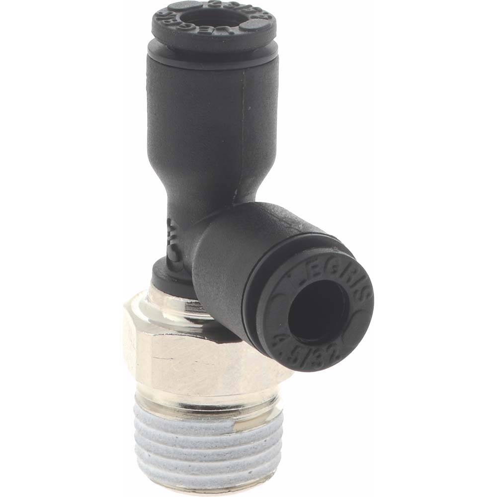 Legris - 5/32" OD, 1/8 NPT, Nylon/Nickel Plated Brass Push-to-Connect Male Run Tee - 48620249 ...