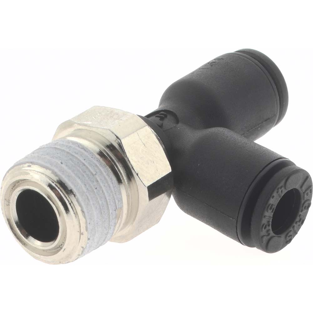 Legris - 5/32" OD, 1/8 NPT, Nylon/Nickel Plated Brass Push-to-Connect Male Run Tee - 48620249 ...