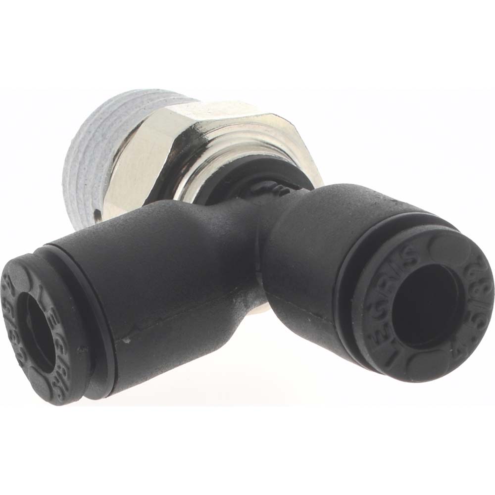 Legris - 5/32" OD, 1/8 NPT, Nylon/Nickel Plated Brass Push-to-Connect Male Run Tee - 48620249 ...