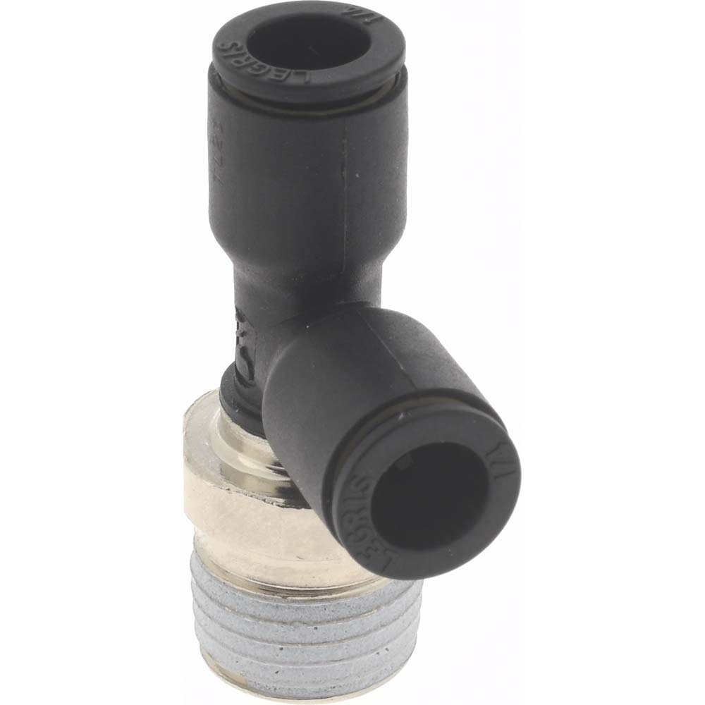 Legris - 1/4" OD, 1/4 NPT, Nylon/Nickel Plated Brass Push-to-Connect Male Run Tee - 48620405 ...