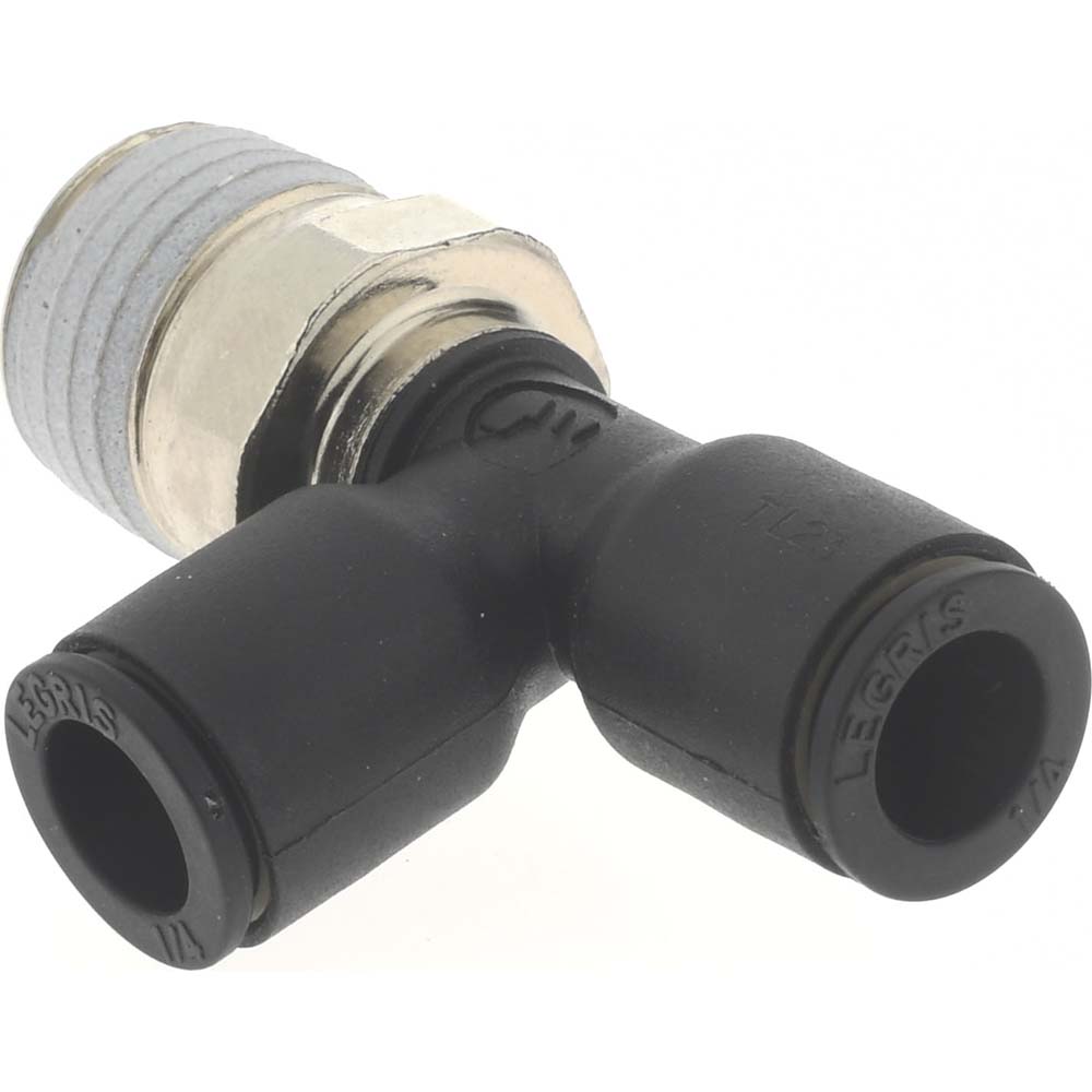 Legris - 1/4" OD, 1/4 NPT, Nylon/Nickel Plated Brass Push-to-Connect Male Run Tee - 48620405 ...