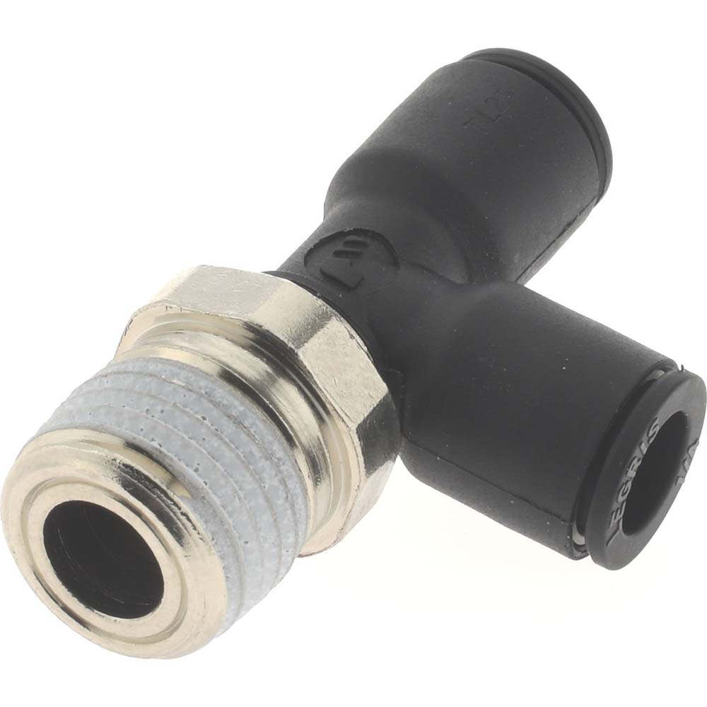 Legris - 1/4" OD, 1/4 NPT, Nylon/Nickel Plated Brass Push-to-Connect Male Run Tee - 48620405 ...