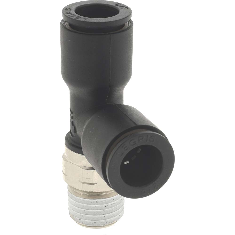 Legris - 3/8" OD, 1/4 NPT, Nylon/Nickel Plated Brass Push-to-Connect Male Run Tee - 48620488 ...