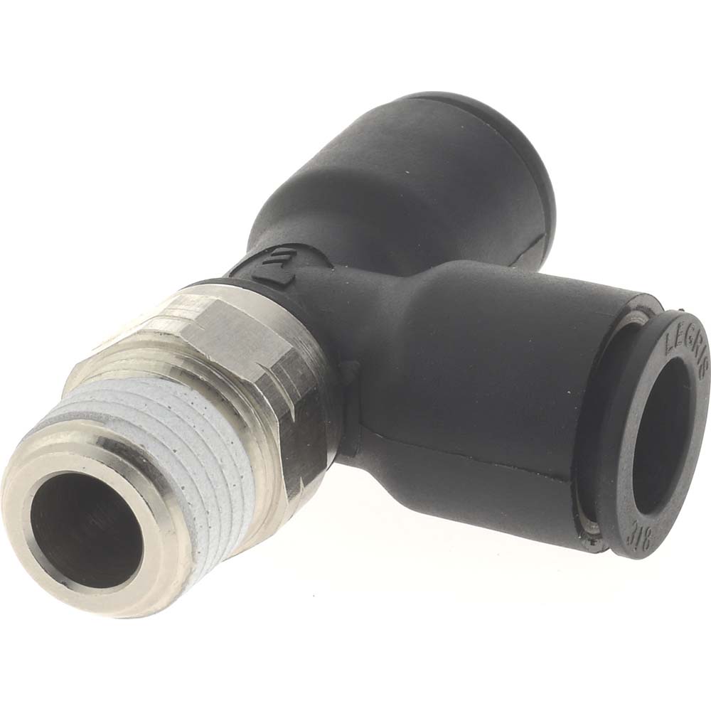 Legris - 3/8" OD, 1/4 NPT, Nylon/Nickel Plated Brass Push-to-Connect Male Run Tee - 48620488 ...